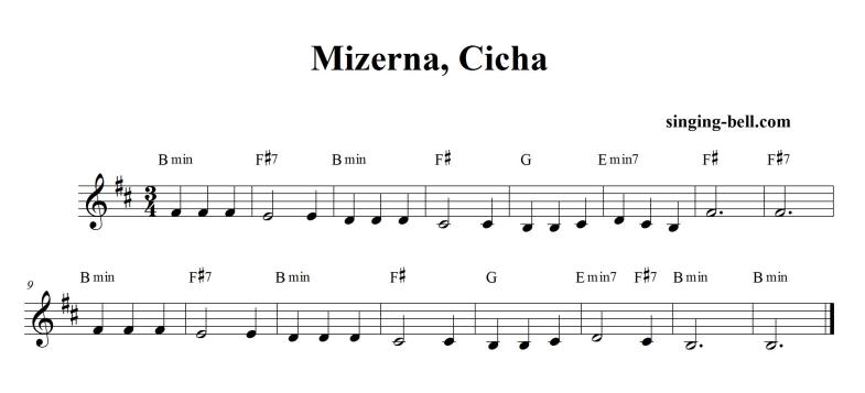 Mizerna, Cicha - free karaoke mp3 audio download