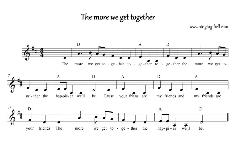 The More We Get Together | Karaoke, Sing-Along, Sheet Music