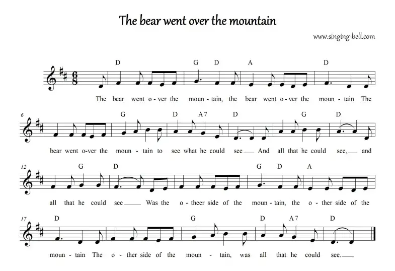 The Bear Went Over the Mountain : Singing Bell