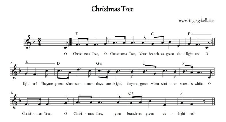 O Christmas Tree | Free Easy Piano Sheet Music PDF