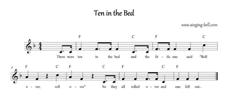 Ten in the Bed | Karaoke Video, Lyrics, Sheet Music