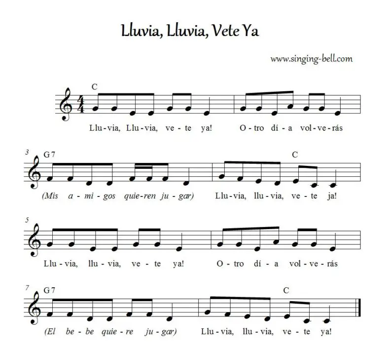 Lluvia Lluvia Vete Ya | Rain Rain Go Away - Versión española