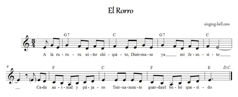 El Rorro - Karaoke and Sheet Music PDF for free download