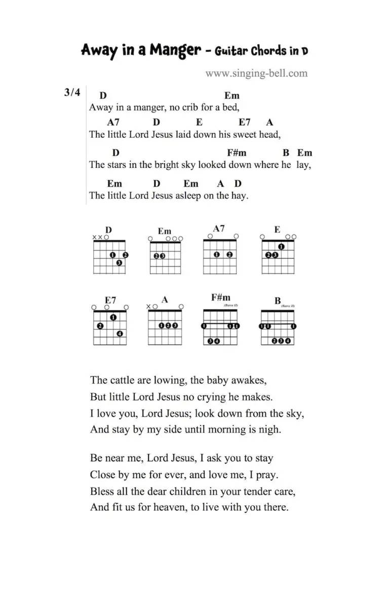 18 Easy Christmas Songs on the Guitar with Chords and Tabs : Singing Bell