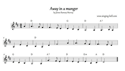 How to Play Away in a Manger - Notes, Chords, Sheet Music