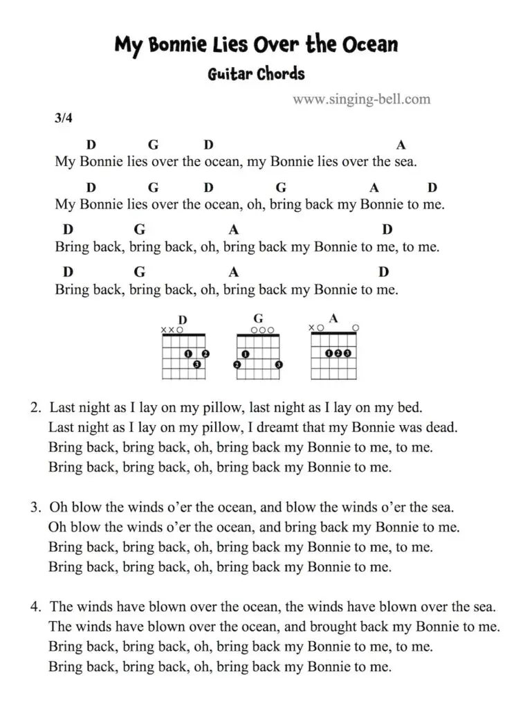 My Bonnie Lies Over The Ocean | Free Nursery Rhymes