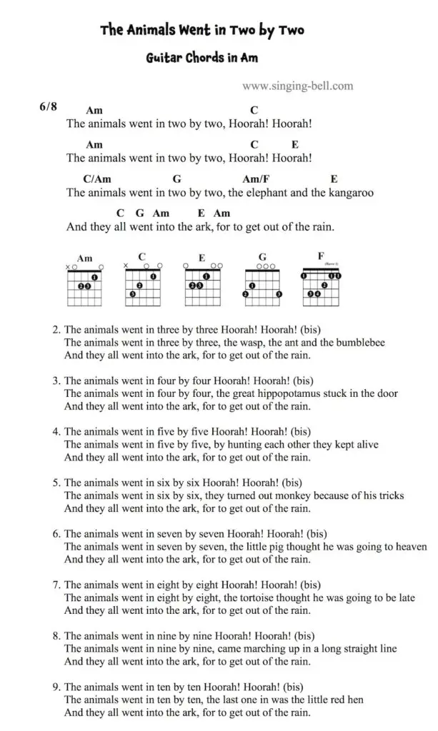 The Animals Went in Two by Two | Free Songs for Children