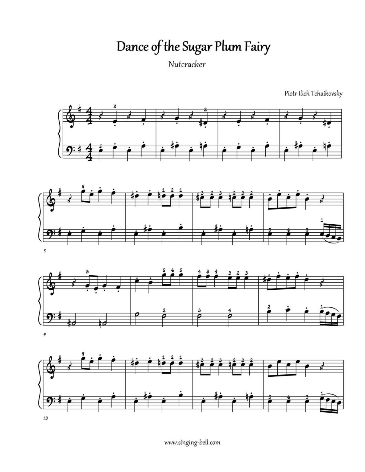 Dance of the Sugar Plum Fairy - Piano Tutorial, Sheet Music