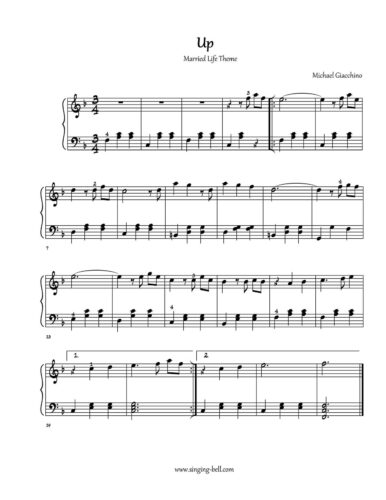 Up | Married Life - Piano Tutorial, Notes, Sheet Music