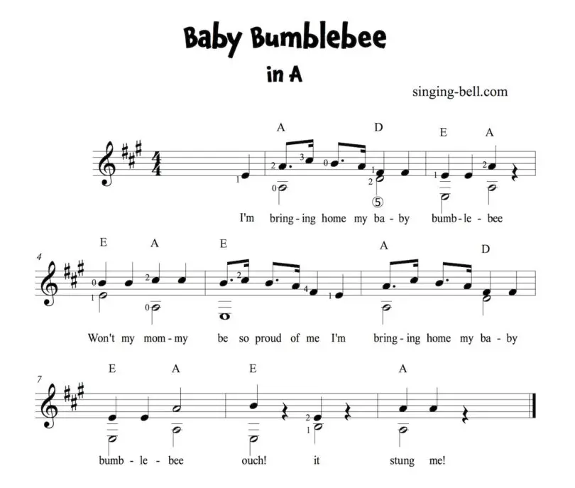 Baby Bumblebee - Guitar Chords, Tabs, Sheet Music PDF