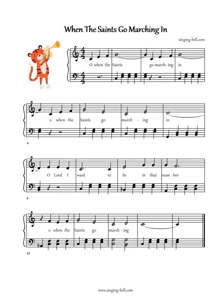 When The Saints Go Marching In Piano Sheet Music + Tutorial