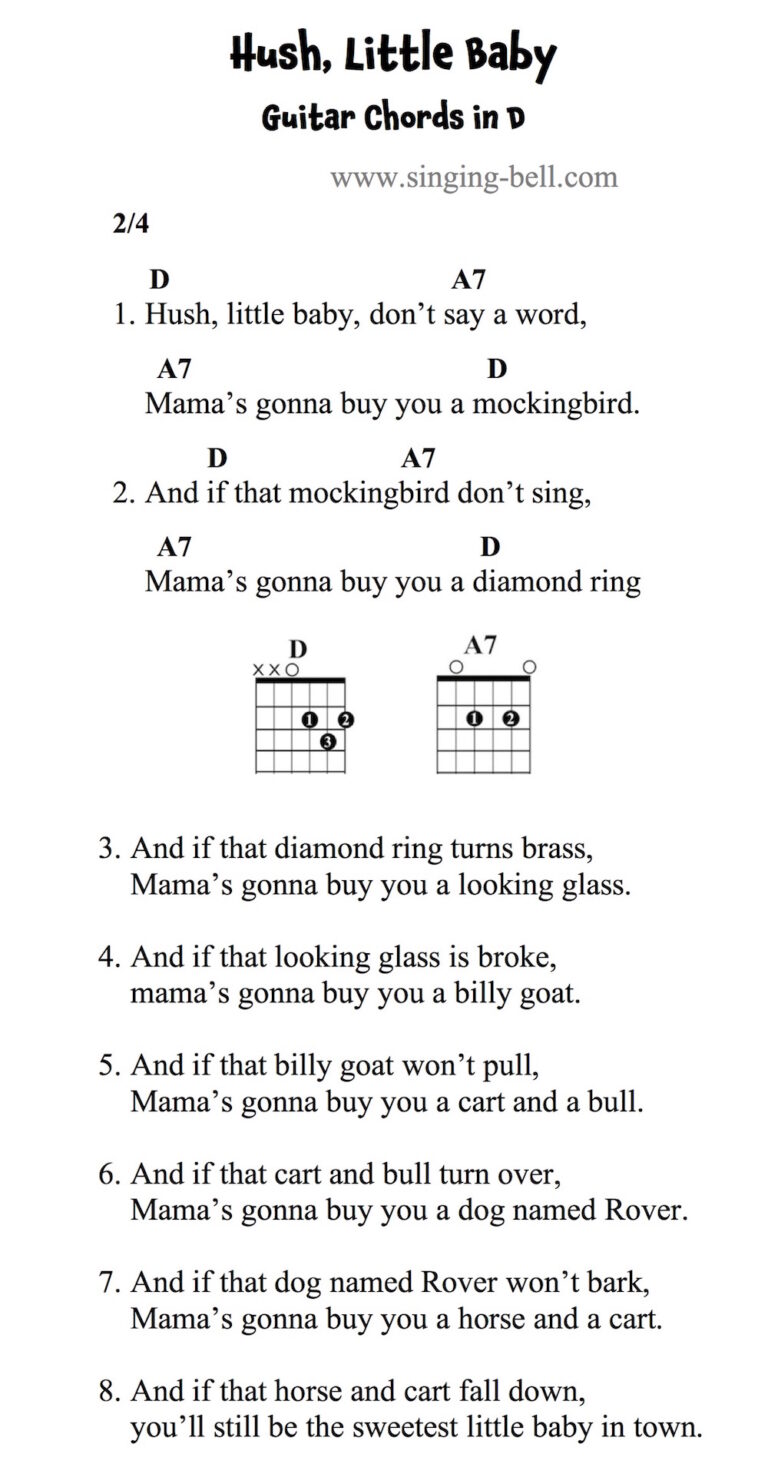 Hush, Little Baby - Guitar Chords, Tabs, Sheet Music PDF