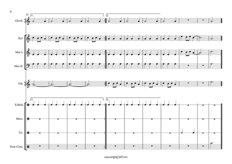 Carol of the Bells - Percussion Ensemble/Marimba Sheet Music
