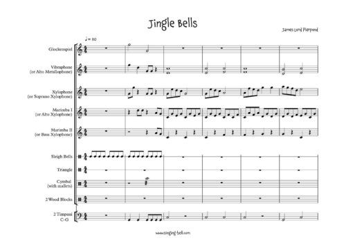 Jingle Bells - Percussion / Orff / Solo Marimba Sheet Music