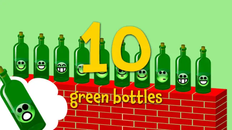 Ten Green Bottles | Karaoke Video, Lyrics, Sheet Music