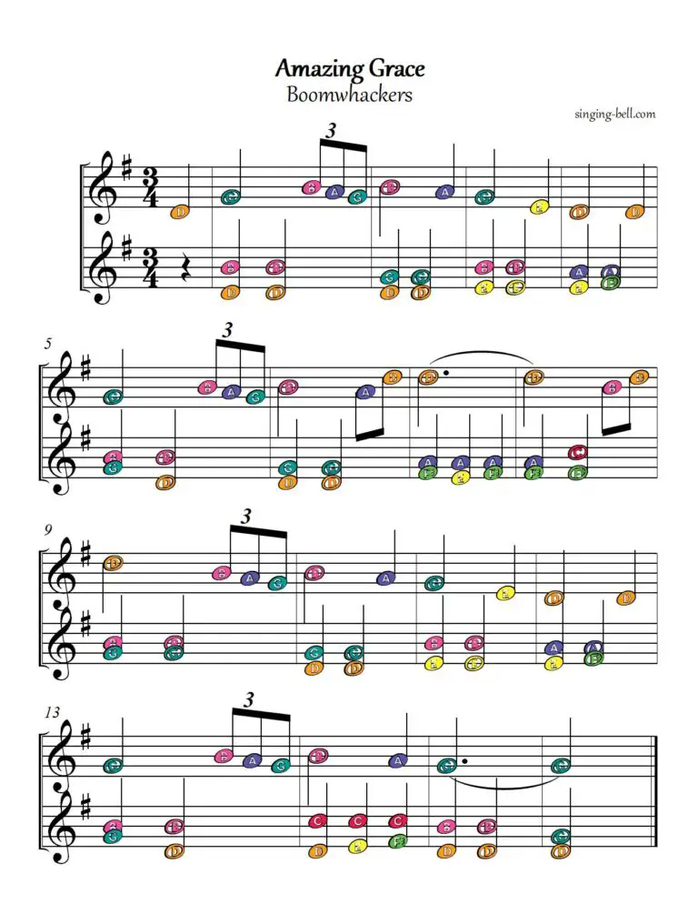 Amazing Grace - How to Play on Boomwhackers or Handbells