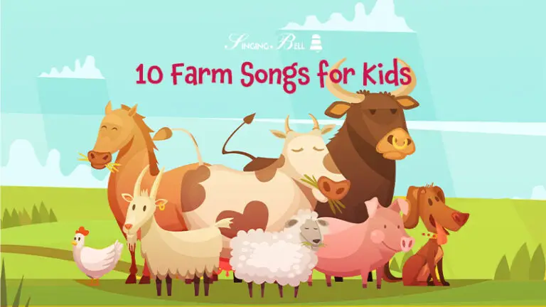 10 Farm Songs for Kids Miming Funny Sounds : Singing Bell