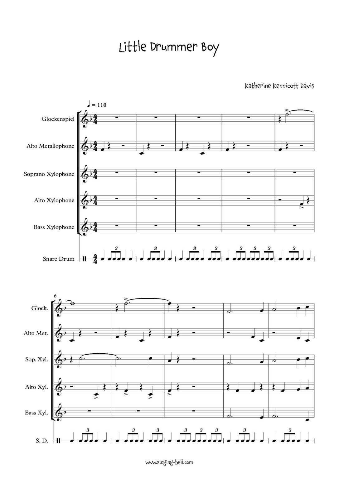 10 Songs for a Christmas Percussion Ensemble [Sheet Music]