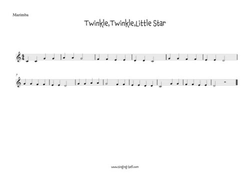 Twinkle, Twinkle, Little Star - Orff & Marimba Sheet Music