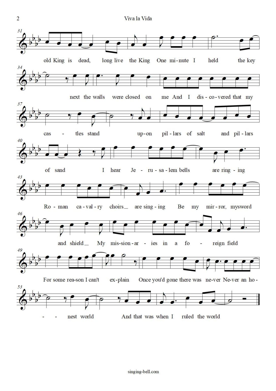 12 Popular Xylophone Songs - Free Sheet Music : Singing Bell