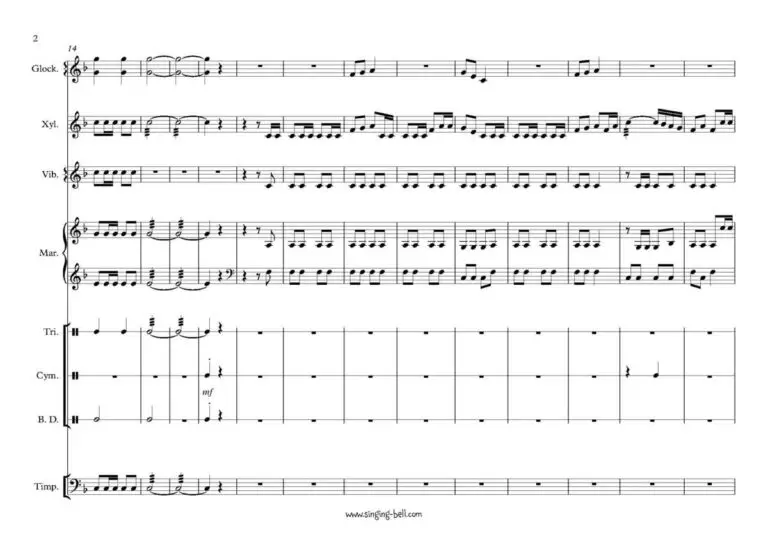 William Tell Overture – Percussion Ensemble Sheet Music : Singing Bell
