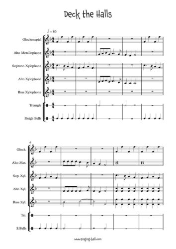 Deck The Halls - Percussion and Orff Arrangement Sheet Music
