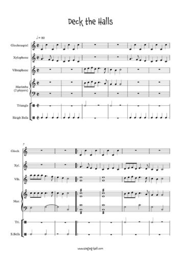 Deck The Halls - Percussion and Orff Arrangement Sheet Music