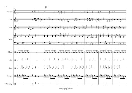 Feliz Navidad – Percussion Ensemble Sheet Music : Singing Bell