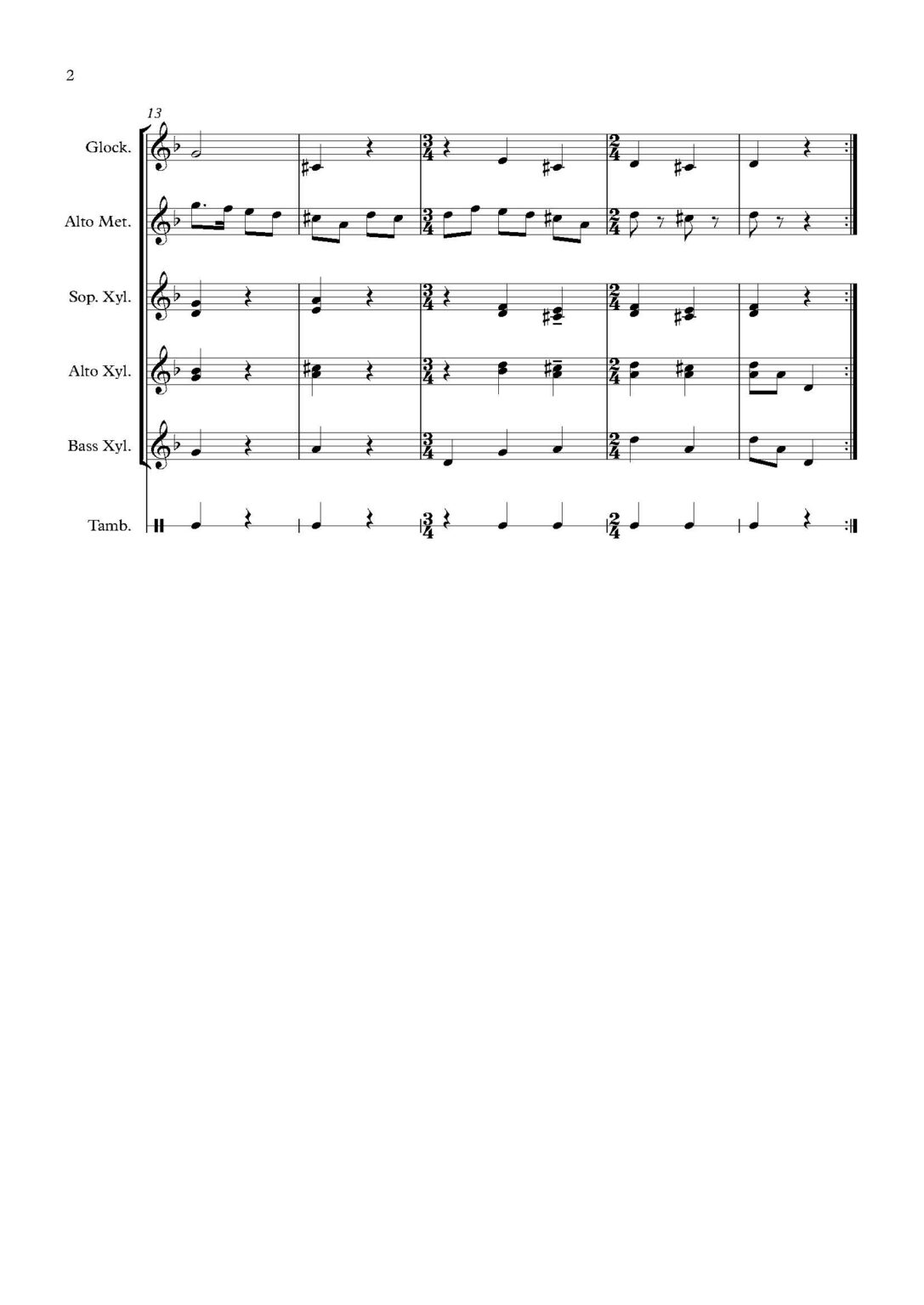 Fum, Fum, Fum - Percussion and Orff Arrangement Sheet Music