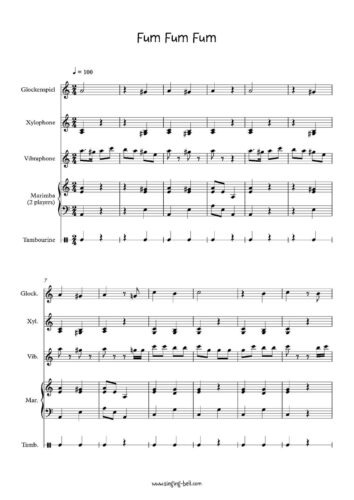 Fum, Fum, Fum - Percussion and Orff Arrangement Sheet Music