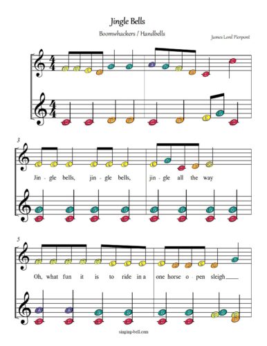 Jingle Bells Boomwhackers / Handbell Sheet Music
