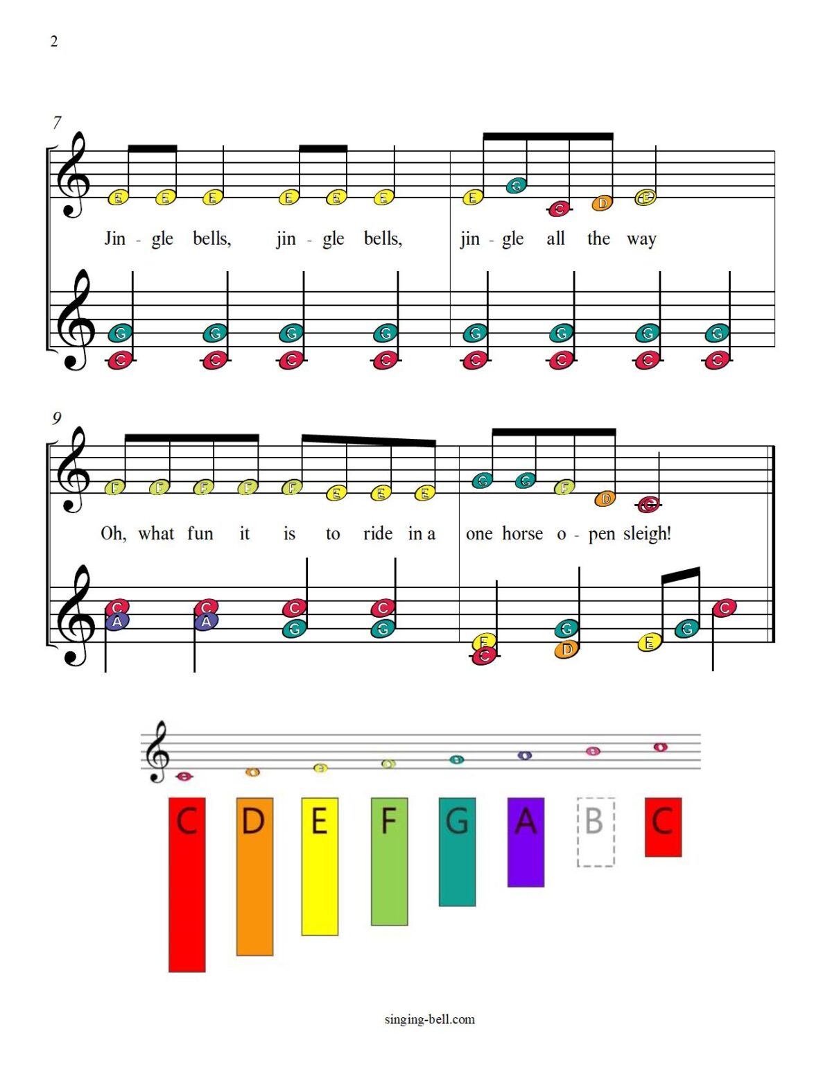 Jingle Bells Boomwhackers / Handbell Sheet Music