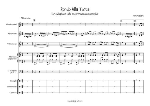 Rondo alla Turca - Percussion Ensemble Sheet Music