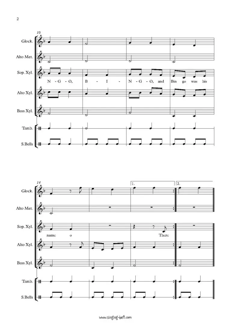 Play the Bingo Song! - Orff Arrangement Sheet Music andPDF