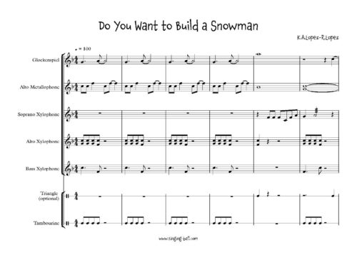Do You Want To Build A Snowman Percussion & Orff Arrangement