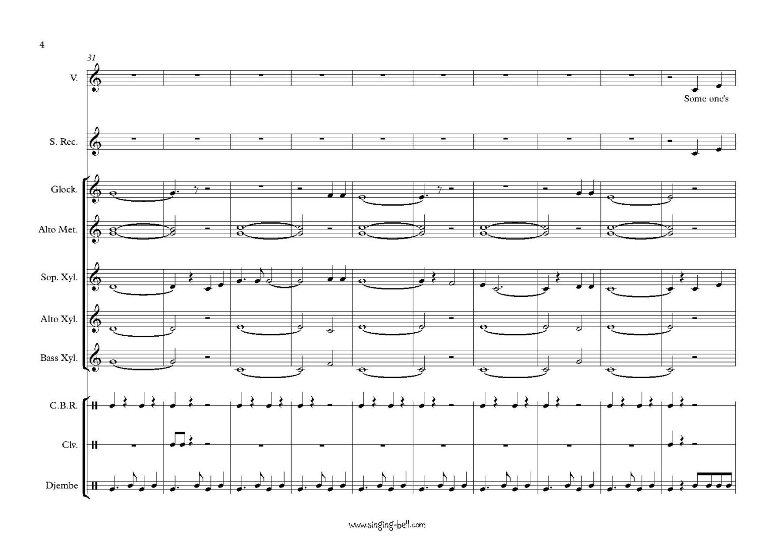 How to Play Kumbaya – Orff Arrangement Sheet Music and PDF : Singing Bell
