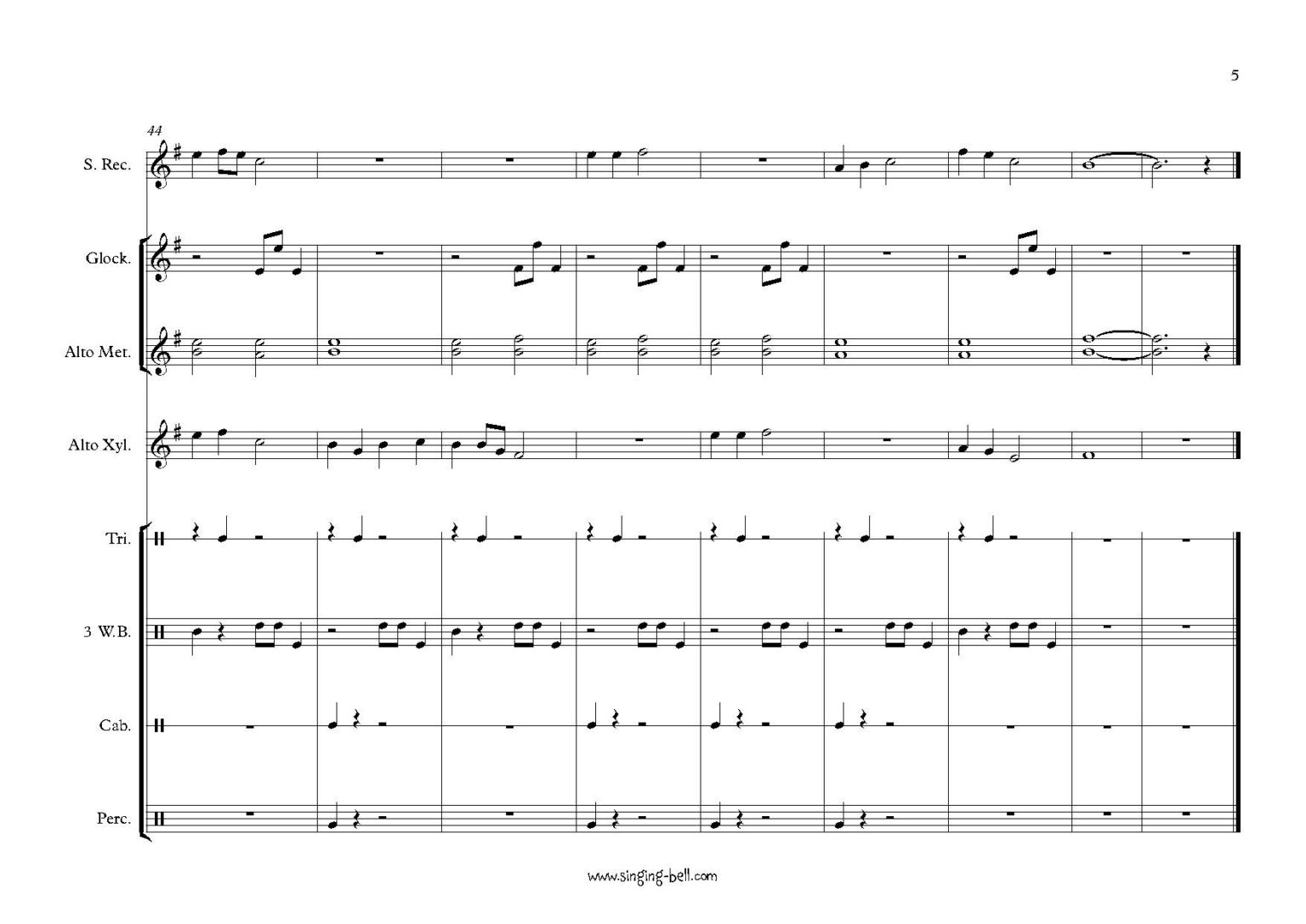 How to Play Sakura – Orff Arrangement Sheet Music and PDF : Singing Bell