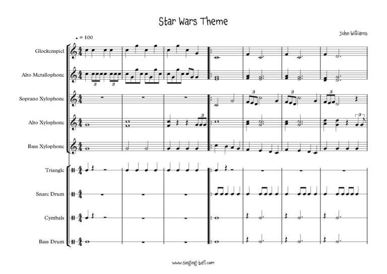 Star Wars Theme: Sheet Music for Percussion / Orff ensemble