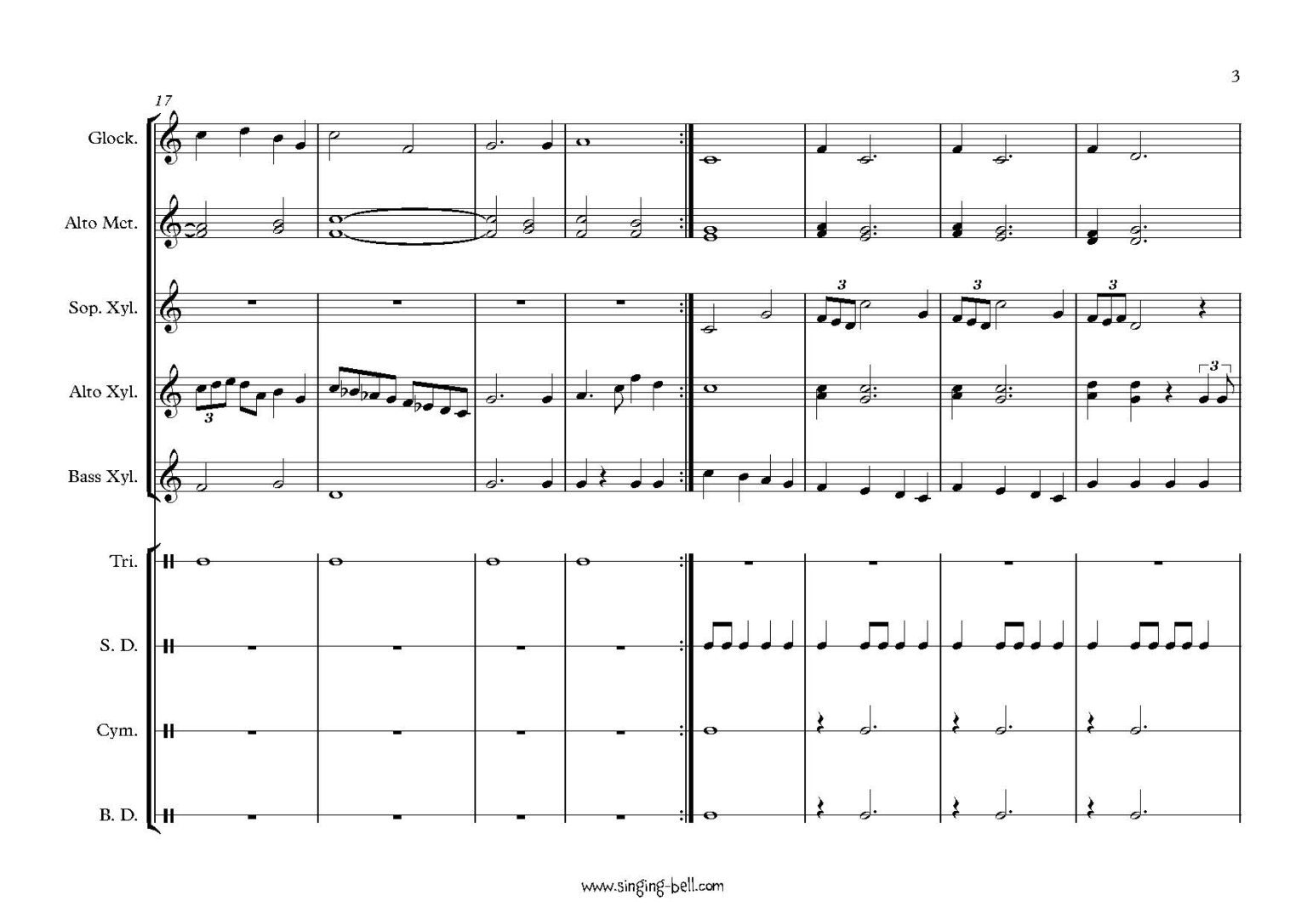 Star Wars Theme: Sheet Music for Percussion / Orff ensemble