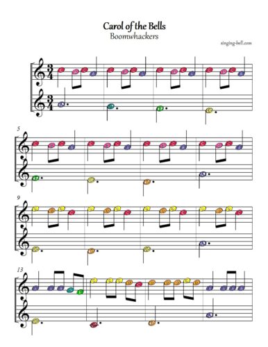 Carol of the Bells for Boomwhackers or Handbells Sheet Music
