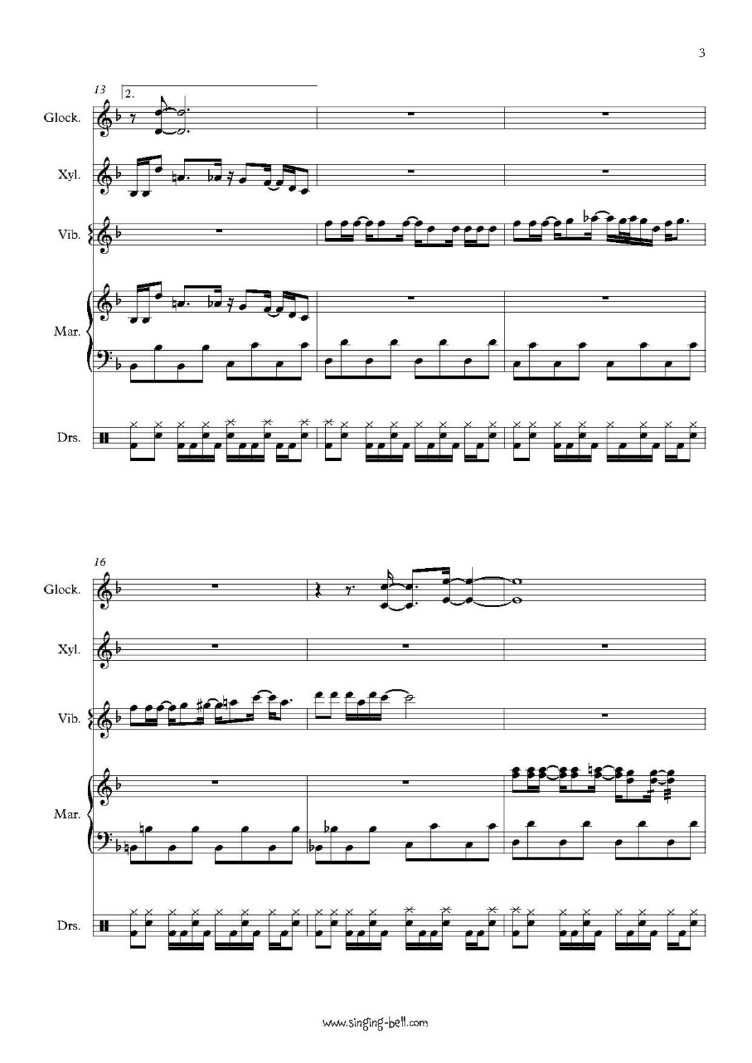 Megalovania for 2 Marimbas / Percussion Ensemble Sheet Music