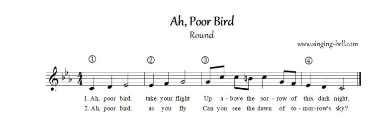 Ah Poor Bird - Karaoke, Audio mp3 and Sheet Music
