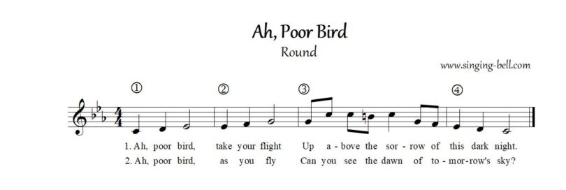 Ah Poor Bird - Karaoke, Audio mp3 and Sheet Music