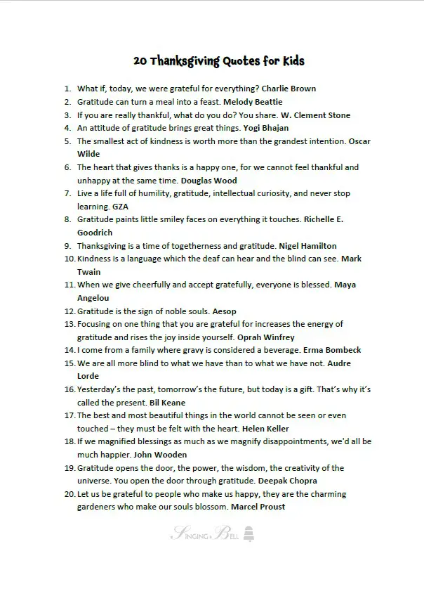 20 Thanksgiving Quotes for Kids About the Value of Gratitude