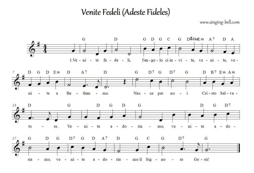 Venite fedeli : Singing Bell
